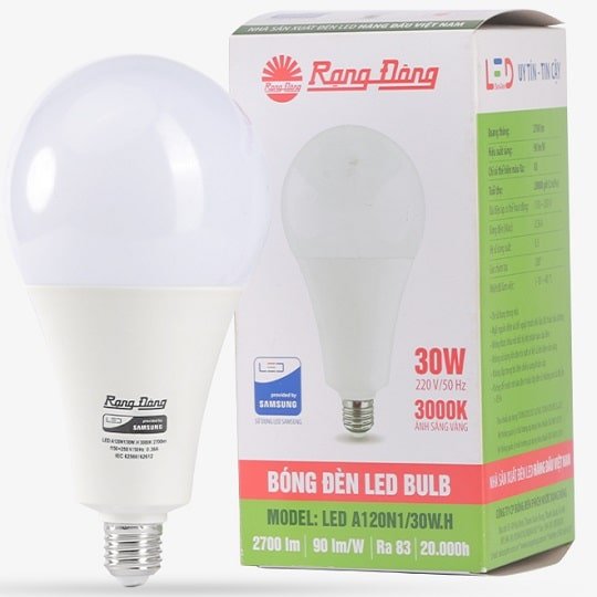Bóng đèn led buld tròn 30w rạng đông Model: A120N1/30W.H